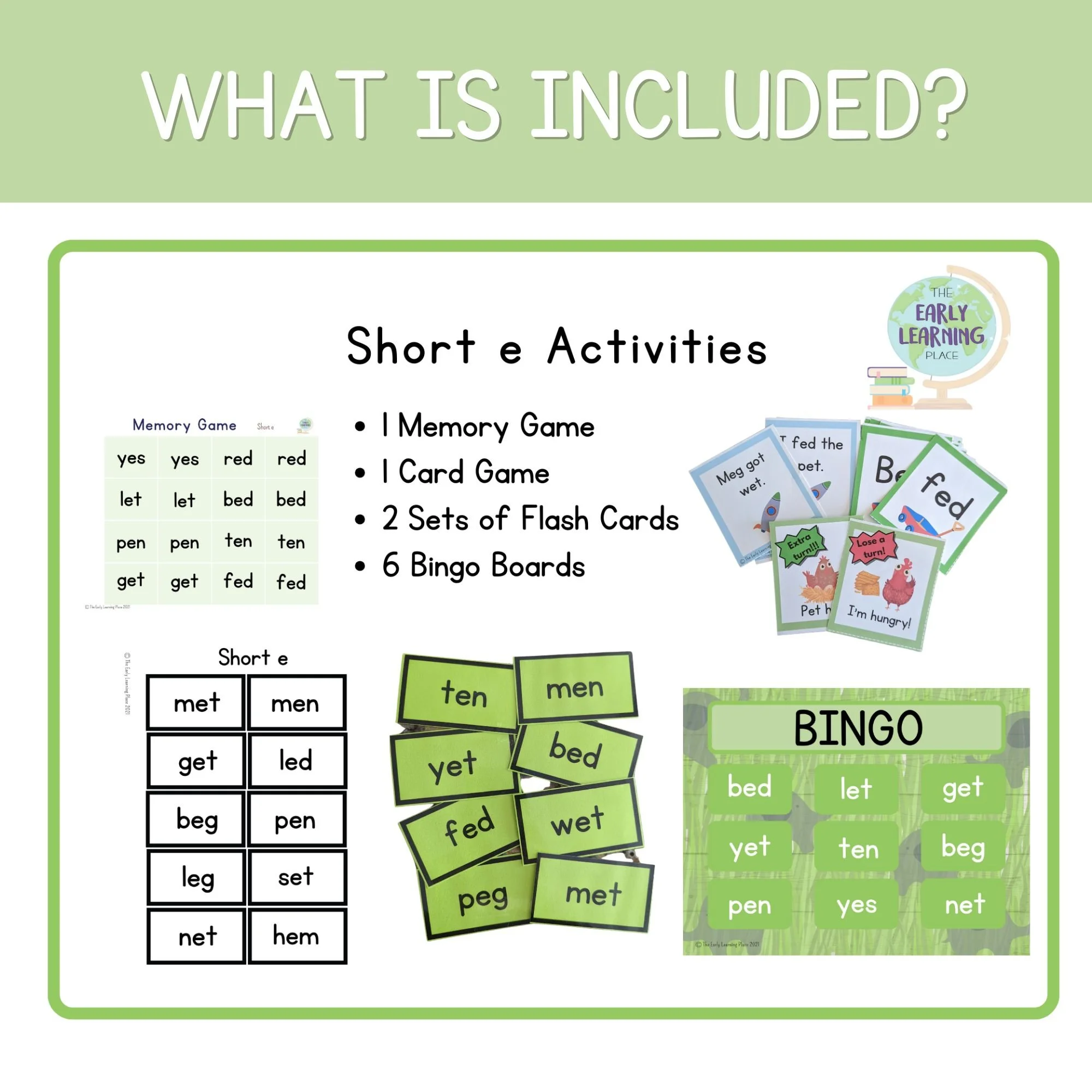 Short Vowel CVC Worksheets and Activities - Short E — The Early ...