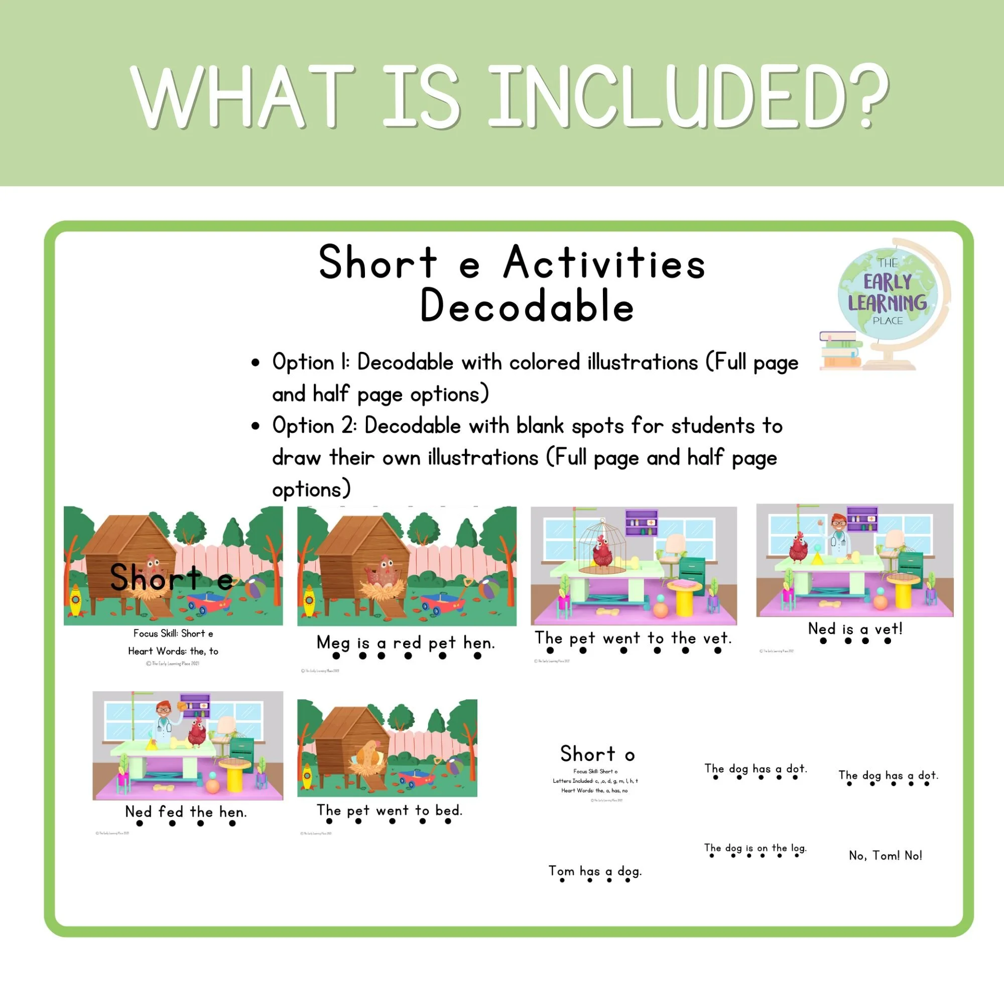 Short Vowel CVC Worksheets and Activities - Short E — The Early ...