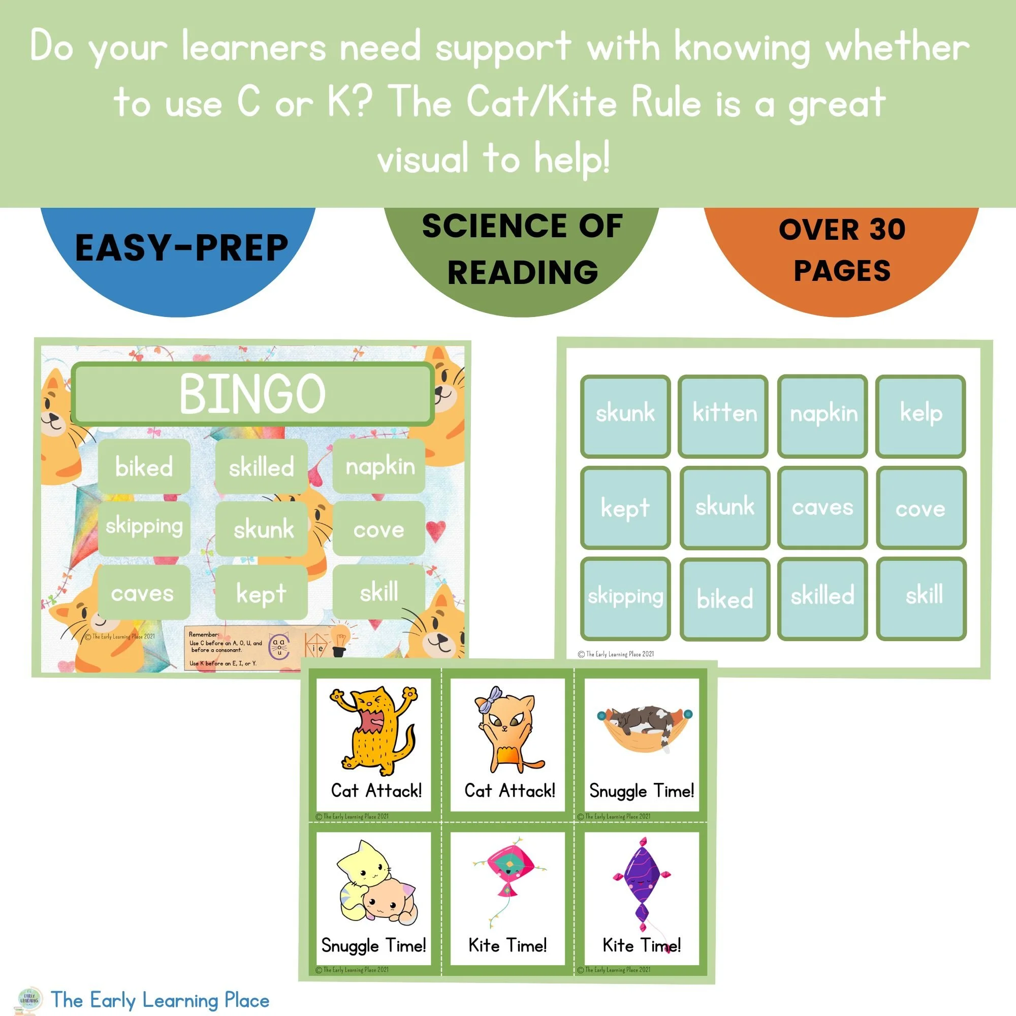 C vs. K Posters and Activities | Cat/Kite Rule — The Early Learning Place