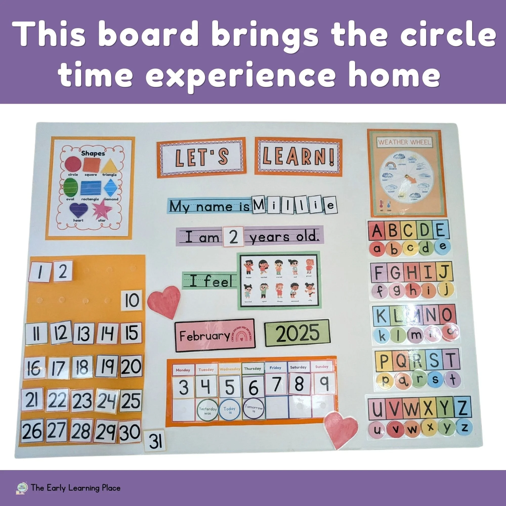 Printable Preschool Learning Board | Morning Board for Toddlers ...