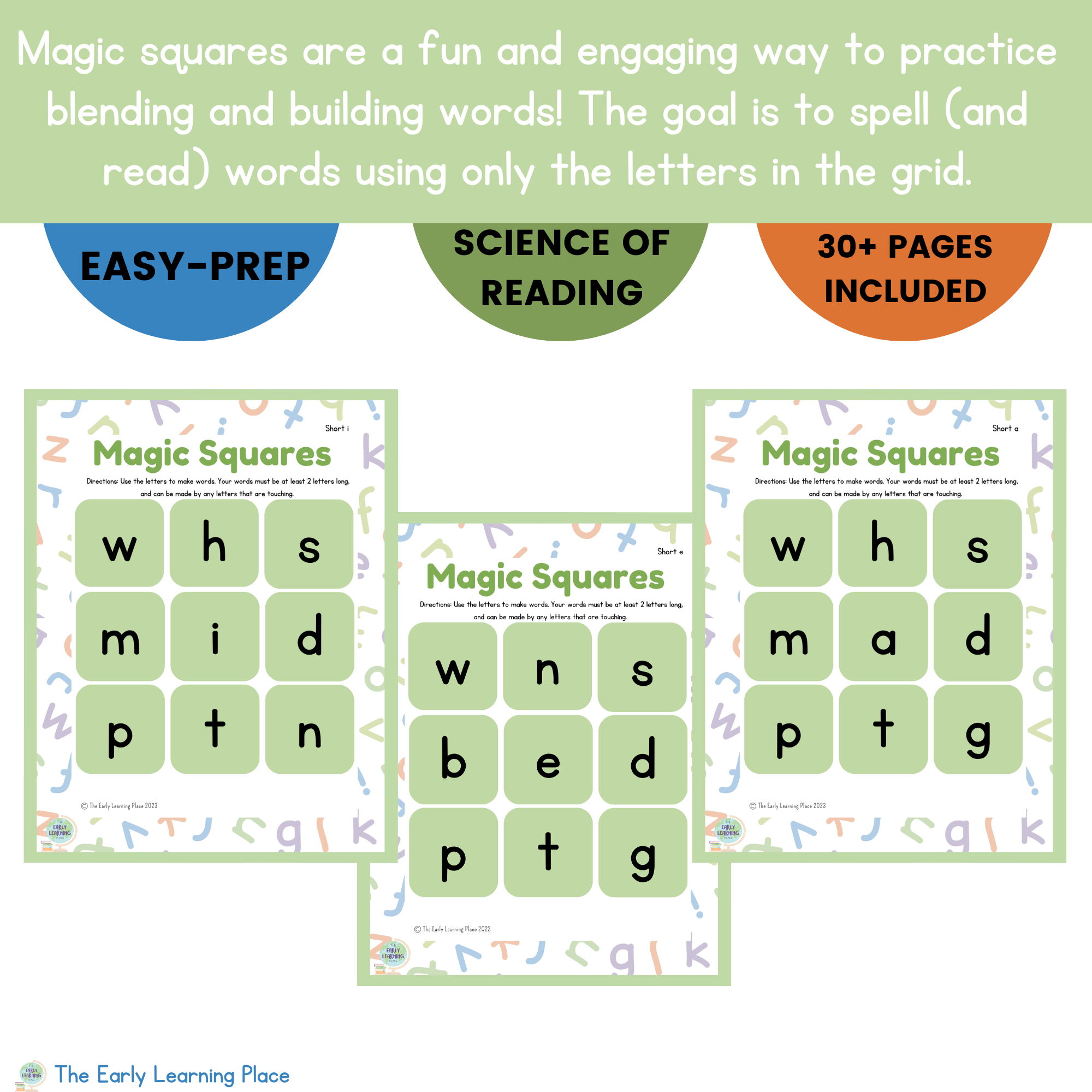Magic Squares Phonics Gameboards | Short Vowels, Vowel Teams, R ...