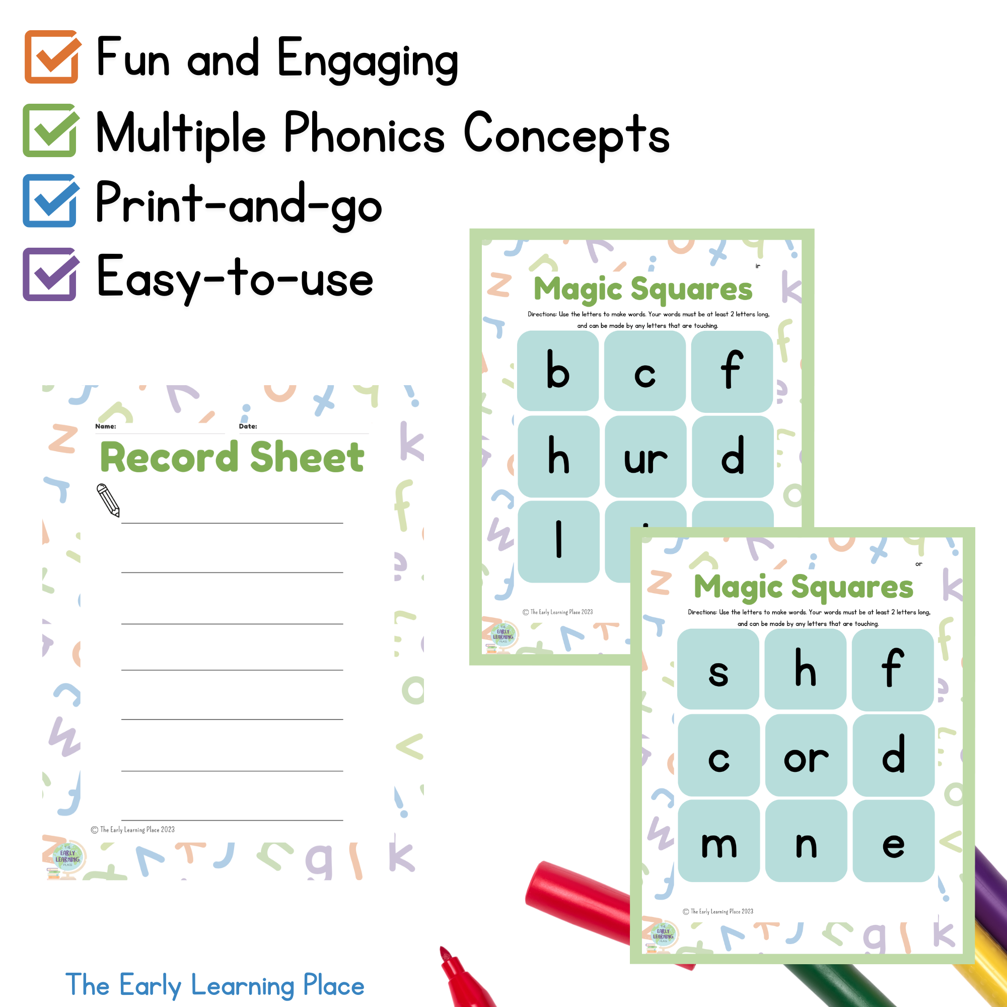 Magic Squares Phonics Gameboards | Short Vowels, Vowel Teams, R ...