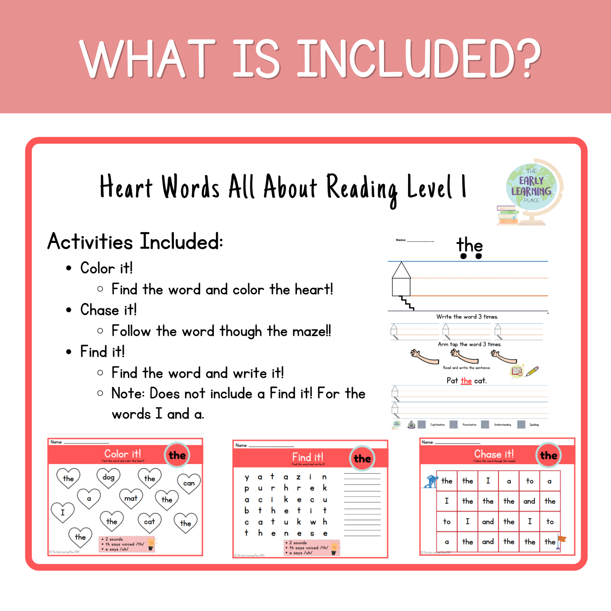 Heart / Leap Word Worksheets and Cards (All About Reading Level 1 ...