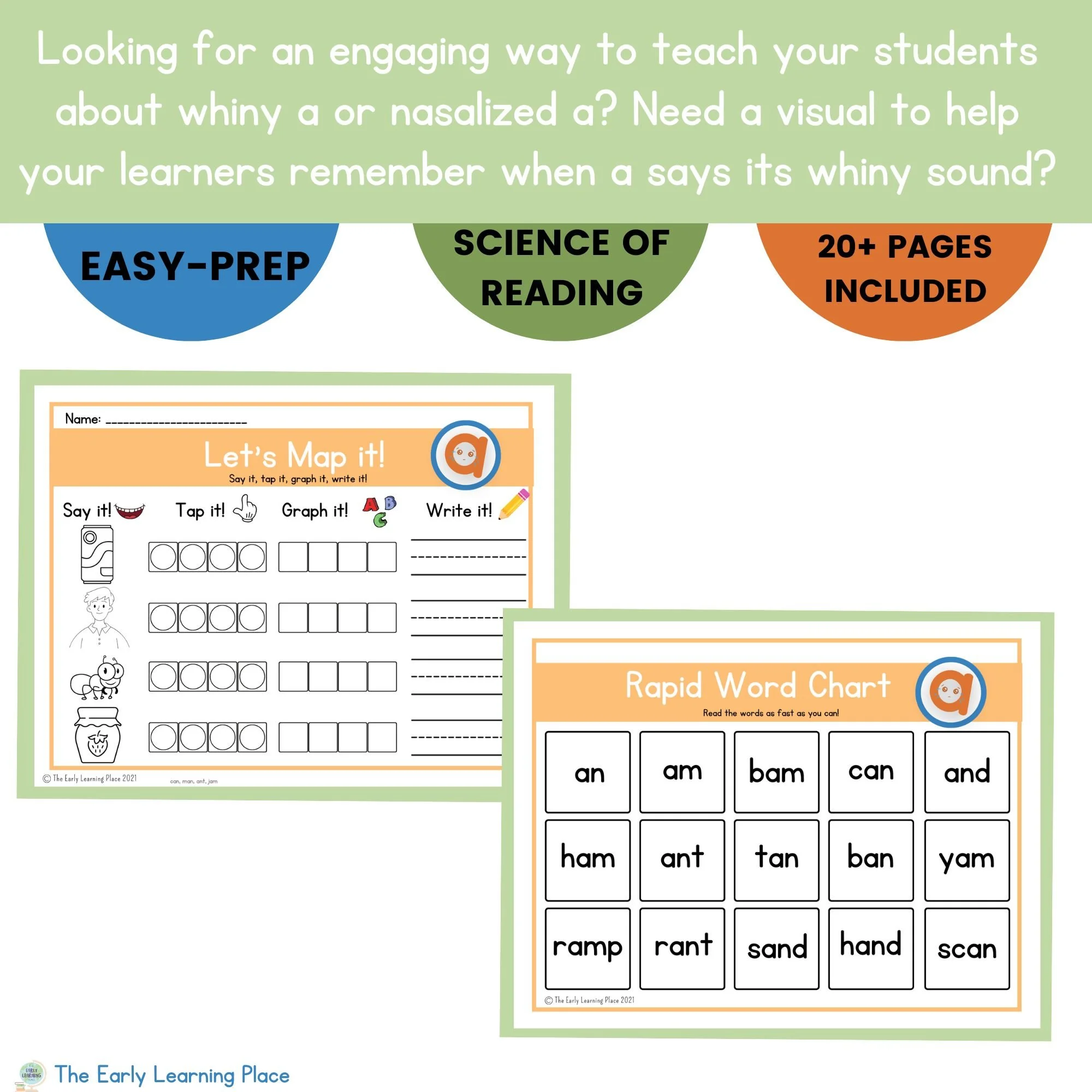 Whiny A / Nasalized A Posters and Activities — The Early Learning Place