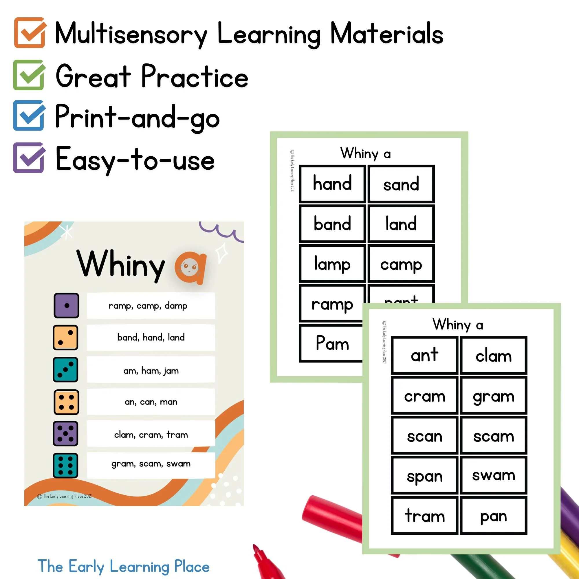 Whiny A / Nasalized A Posters and Activities — The Early Learning Place