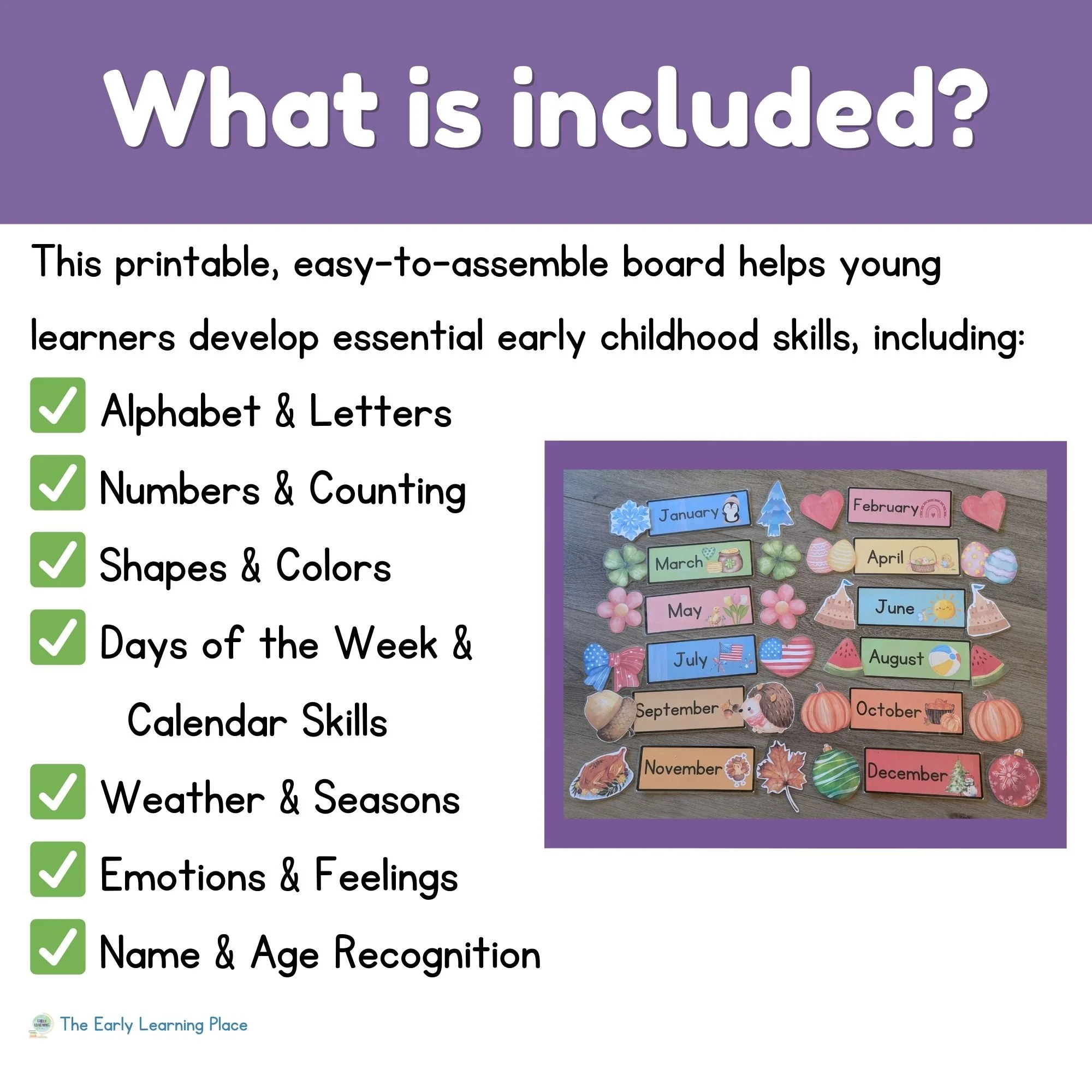 Printable Preschool Learning Board | Morning Board for Toddlers ...