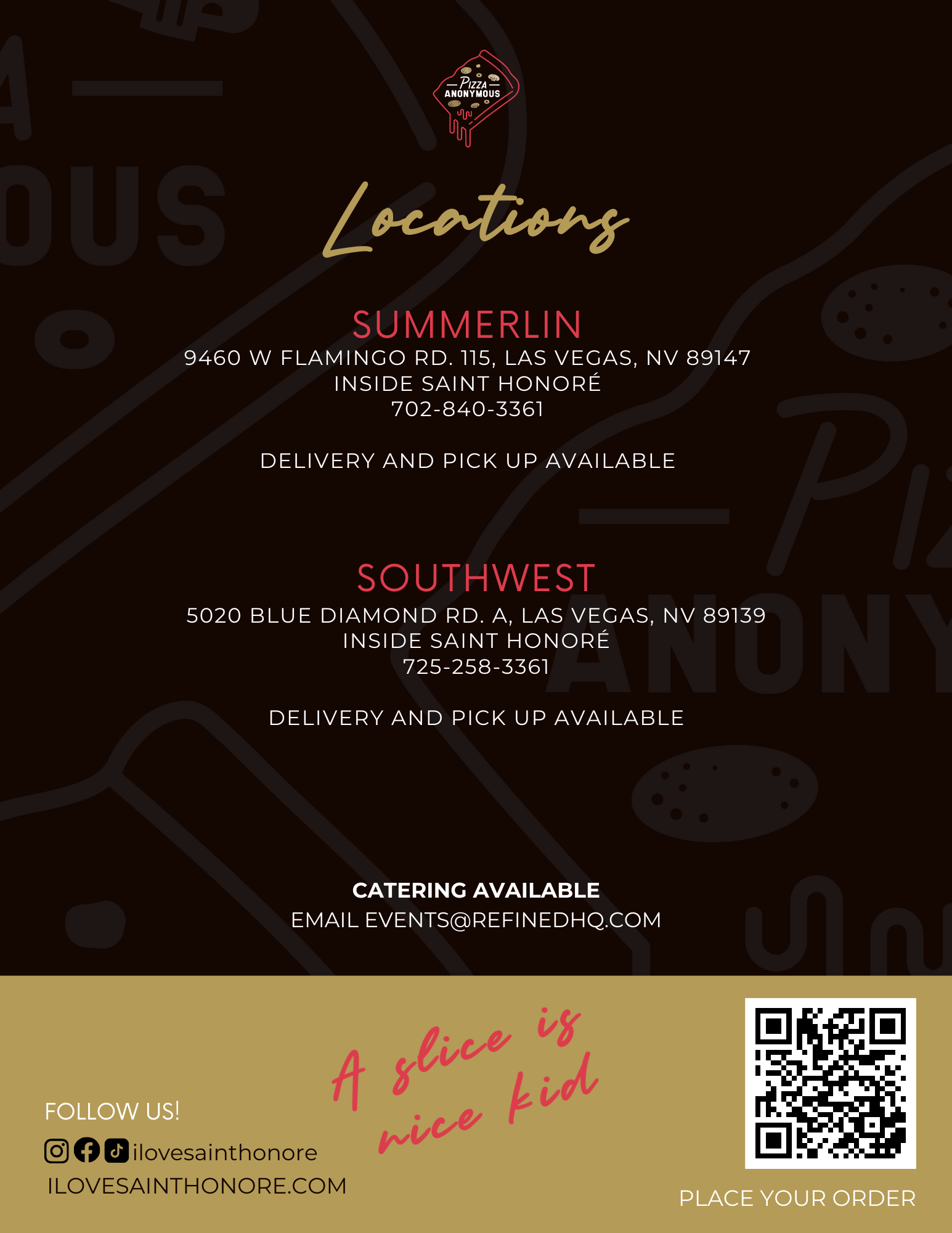 Menu 1 — Saint Honore