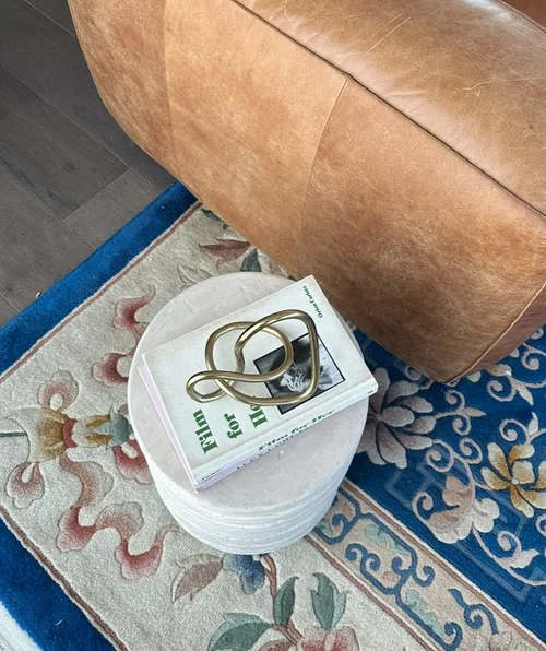 DIY Travertine Side Table Dupe — Haley Pasz