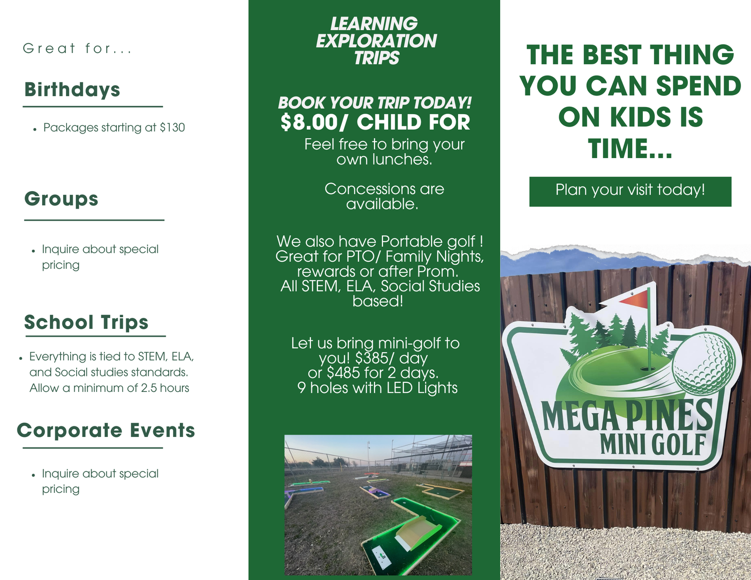 Services 2 — Mega Pines Mini Golf