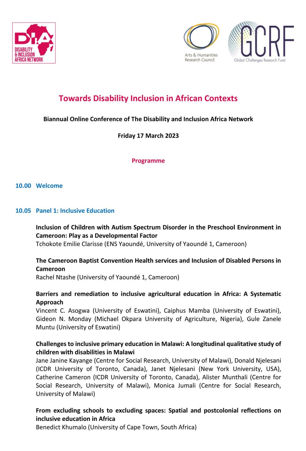 Events — DISABILITY & INCLUSION NETWORK AFRICA