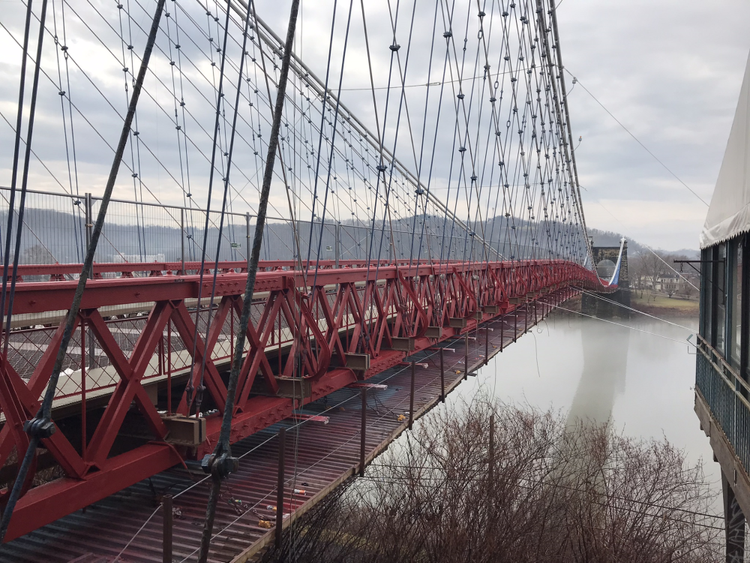 Wheeling Suspension Bridge (WV) — Bridges of the USA