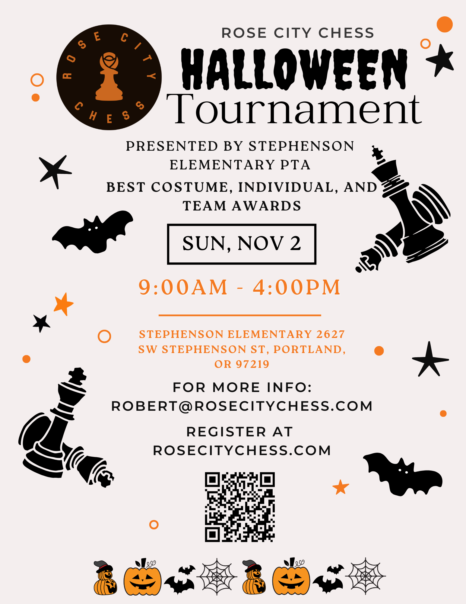 Rose City Chess Halloween Tournament presented by Stephenson Elementary ...