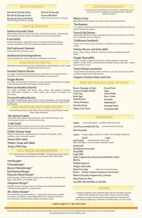 Menu - Egg River Cafe