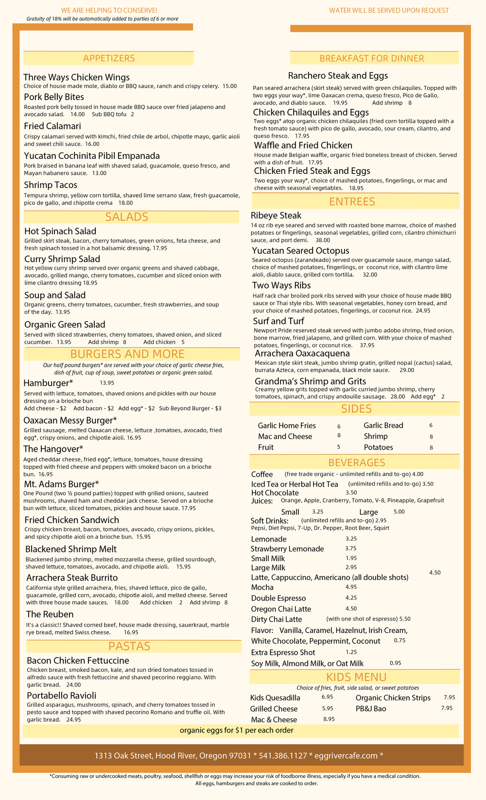 Menu - Egg River Cafe