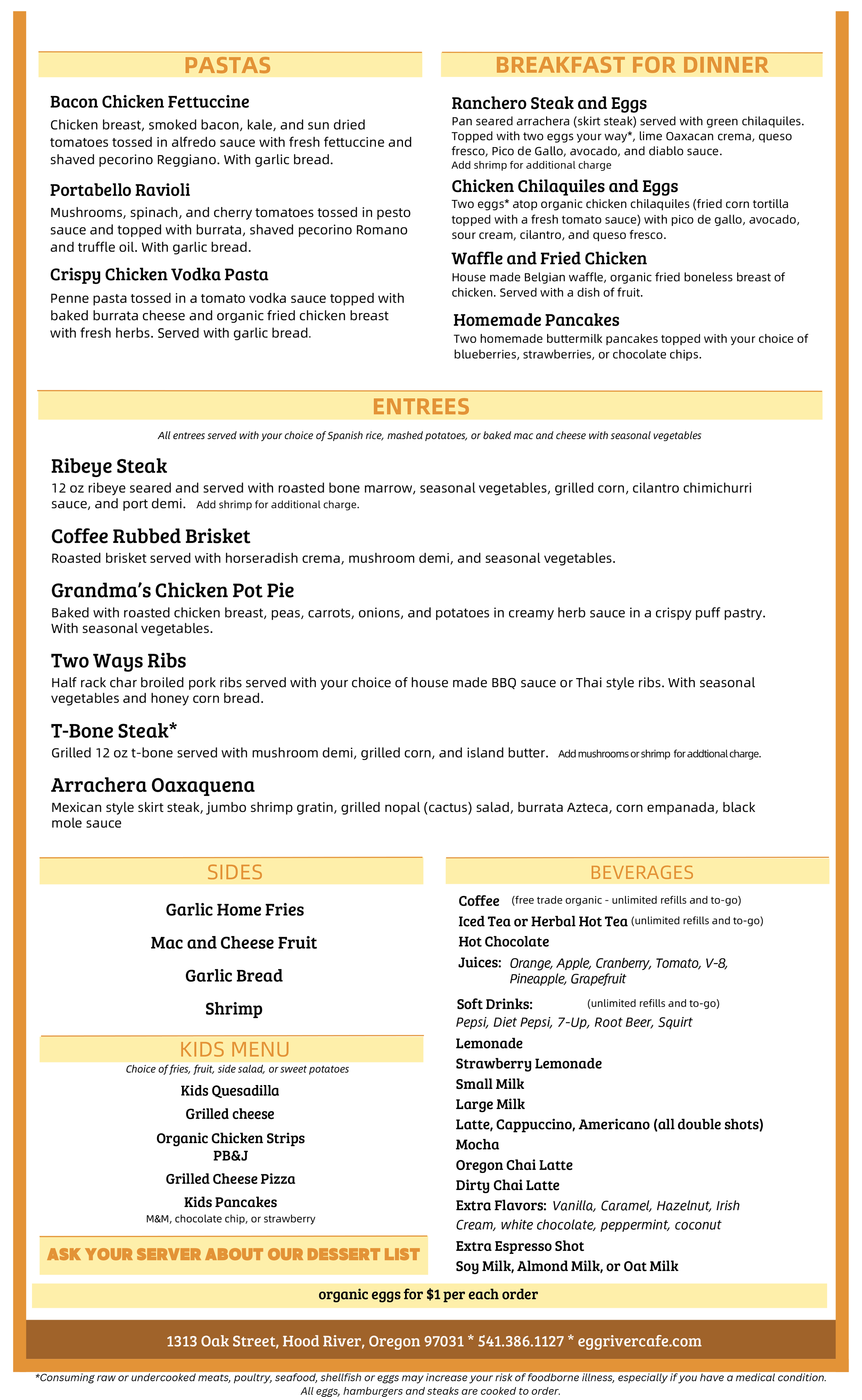 Menu - Egg River Cafe