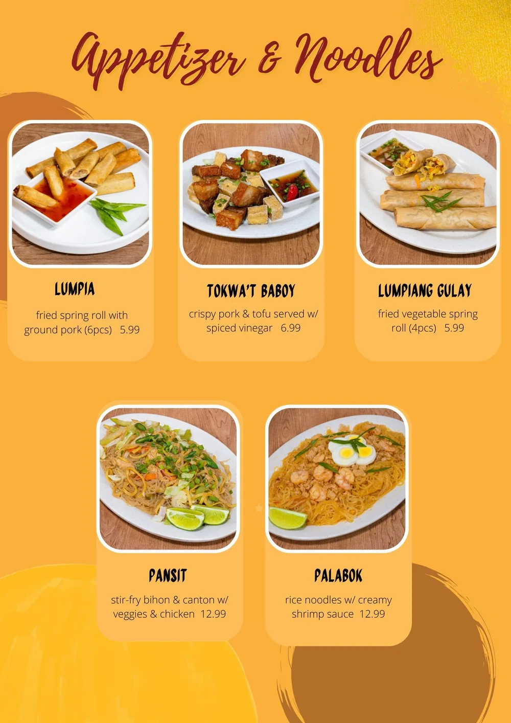Kuya's Menu — Kuya's Pinoy Resto