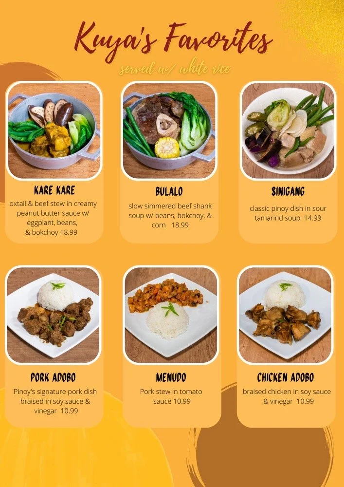 Kuya's Menu — Kuya's Pinoy Resto