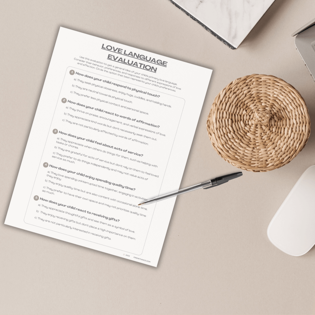Family Connection: Love Language Assessment for Kids PDF Workbook — Mom ...