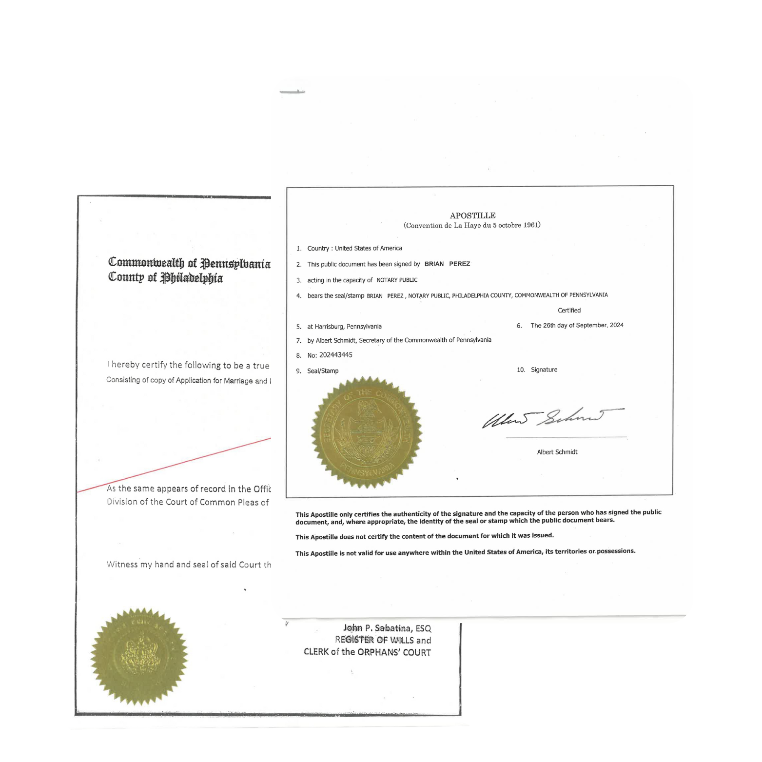 Pennsylvania Marriage Certificate Apostille — Philadelphia Notary ...