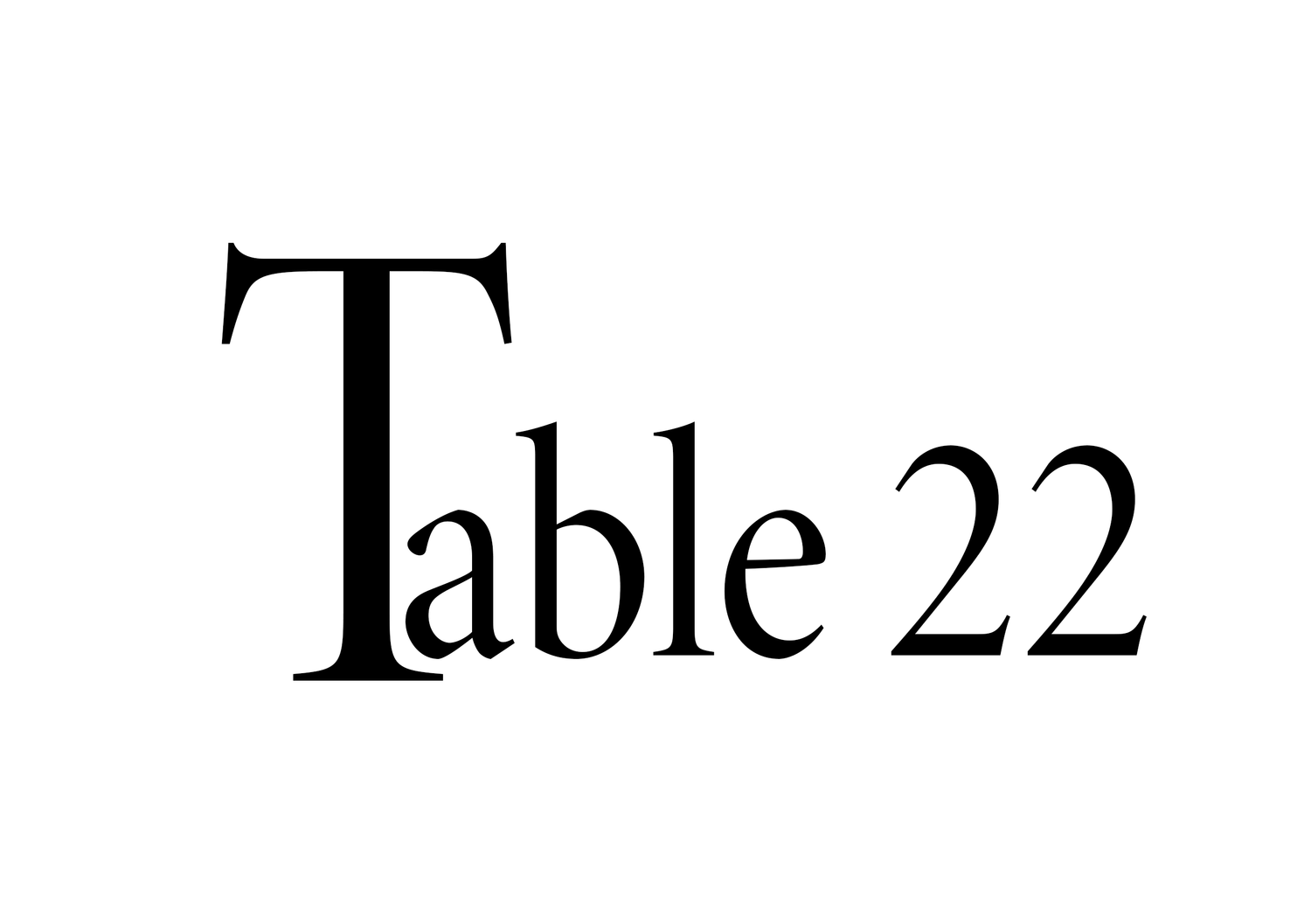 TABLE 22