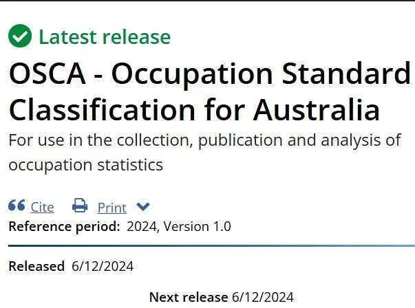 Occupation Standard Classification for Australia (OSCA) now available ...