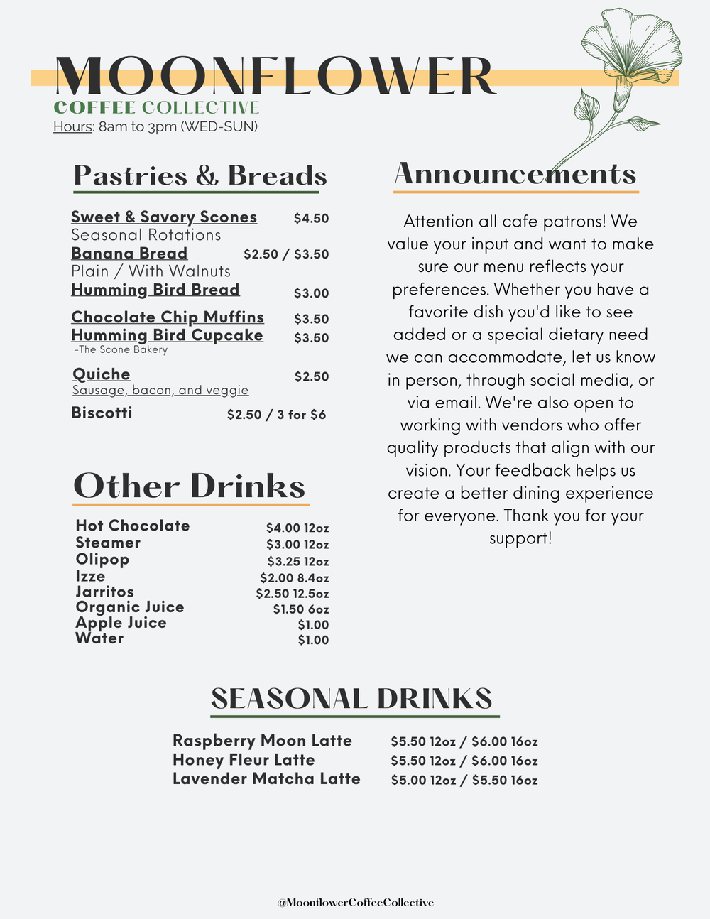 Services 4 — Moonflower Coffee Collective