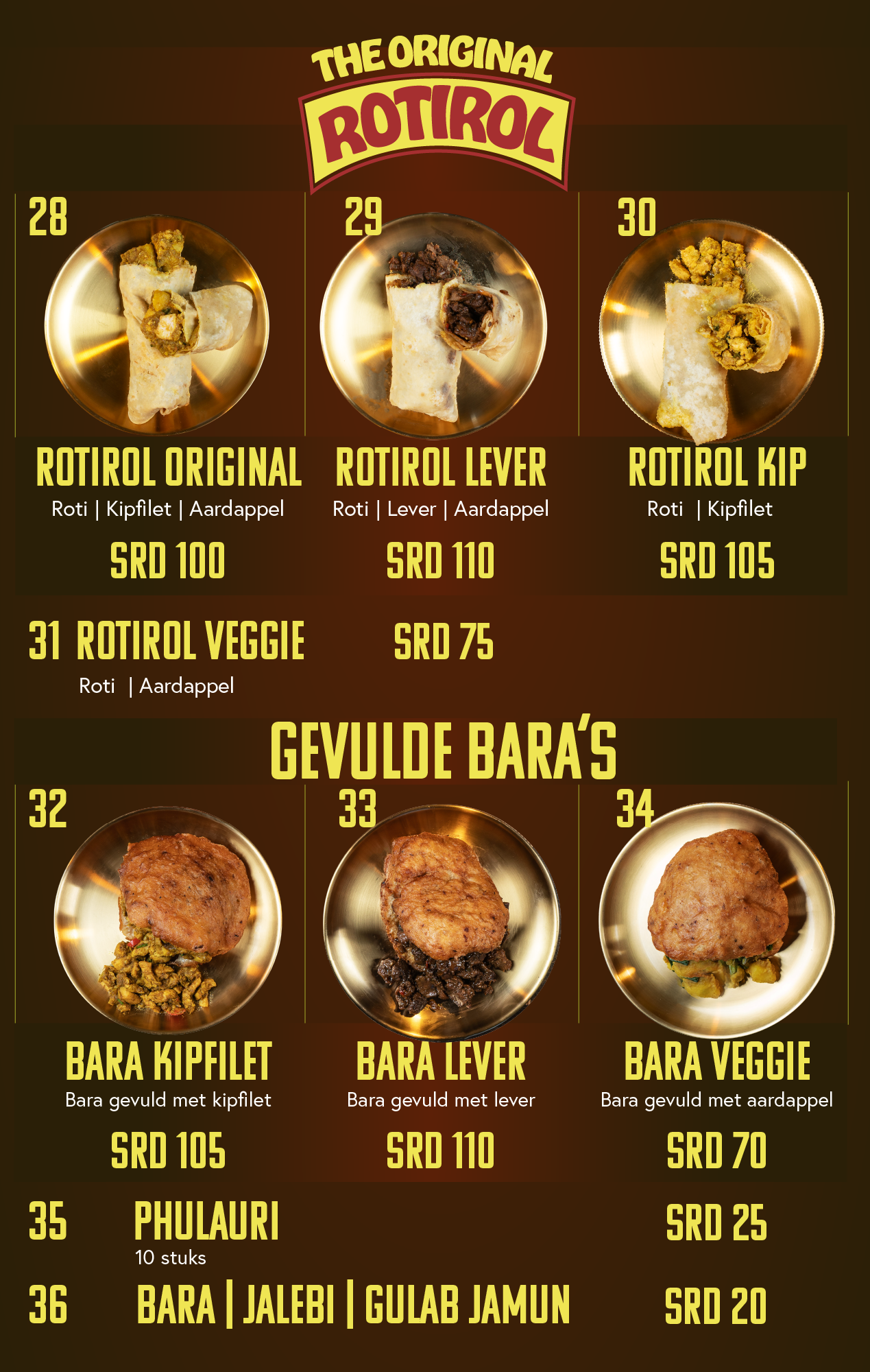 Roopram Roti Shop MENU — Roopram Roti