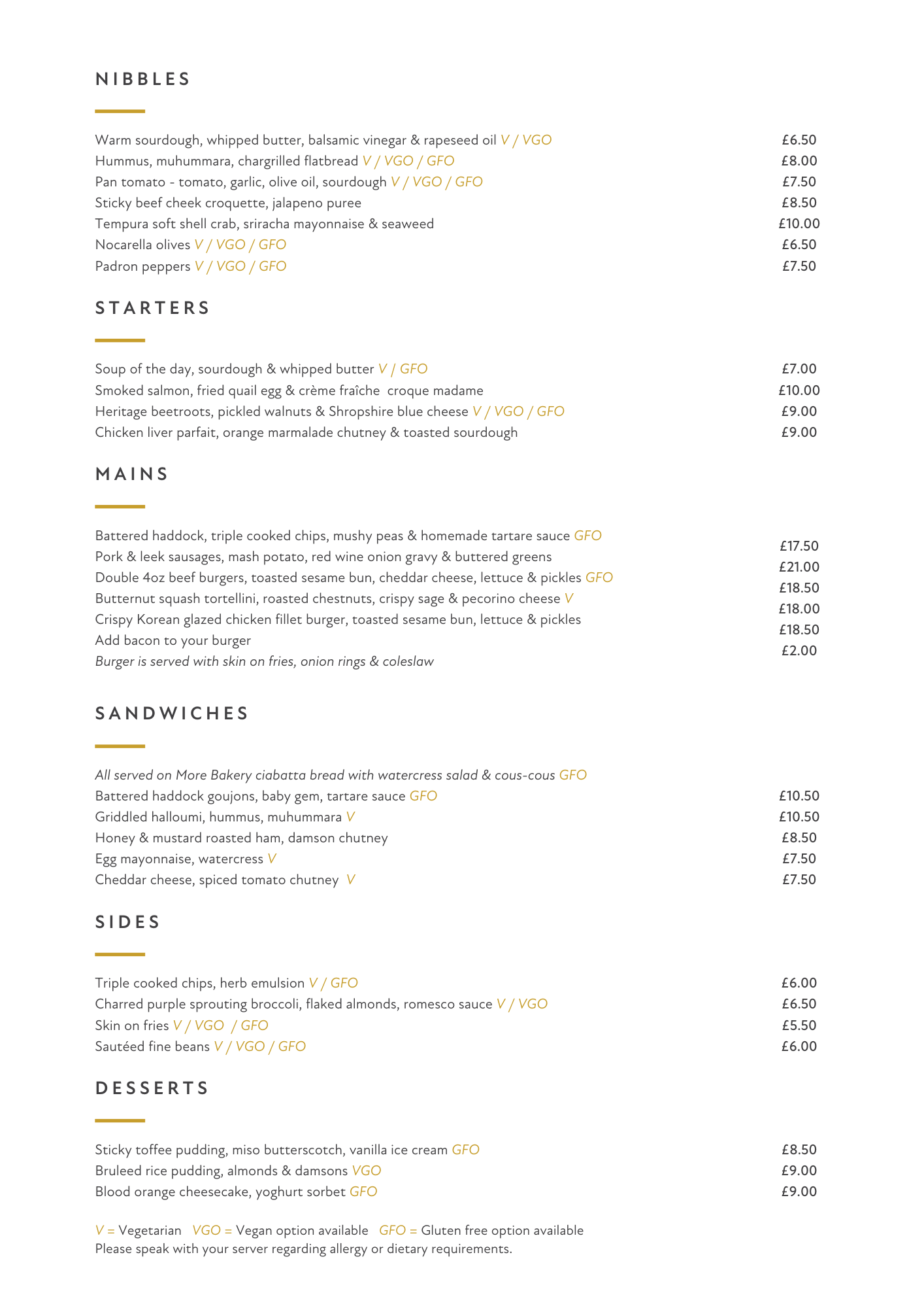 Lunch Menu - Billy's Barr & Restaurant - Hawkshead — billys.restaurant