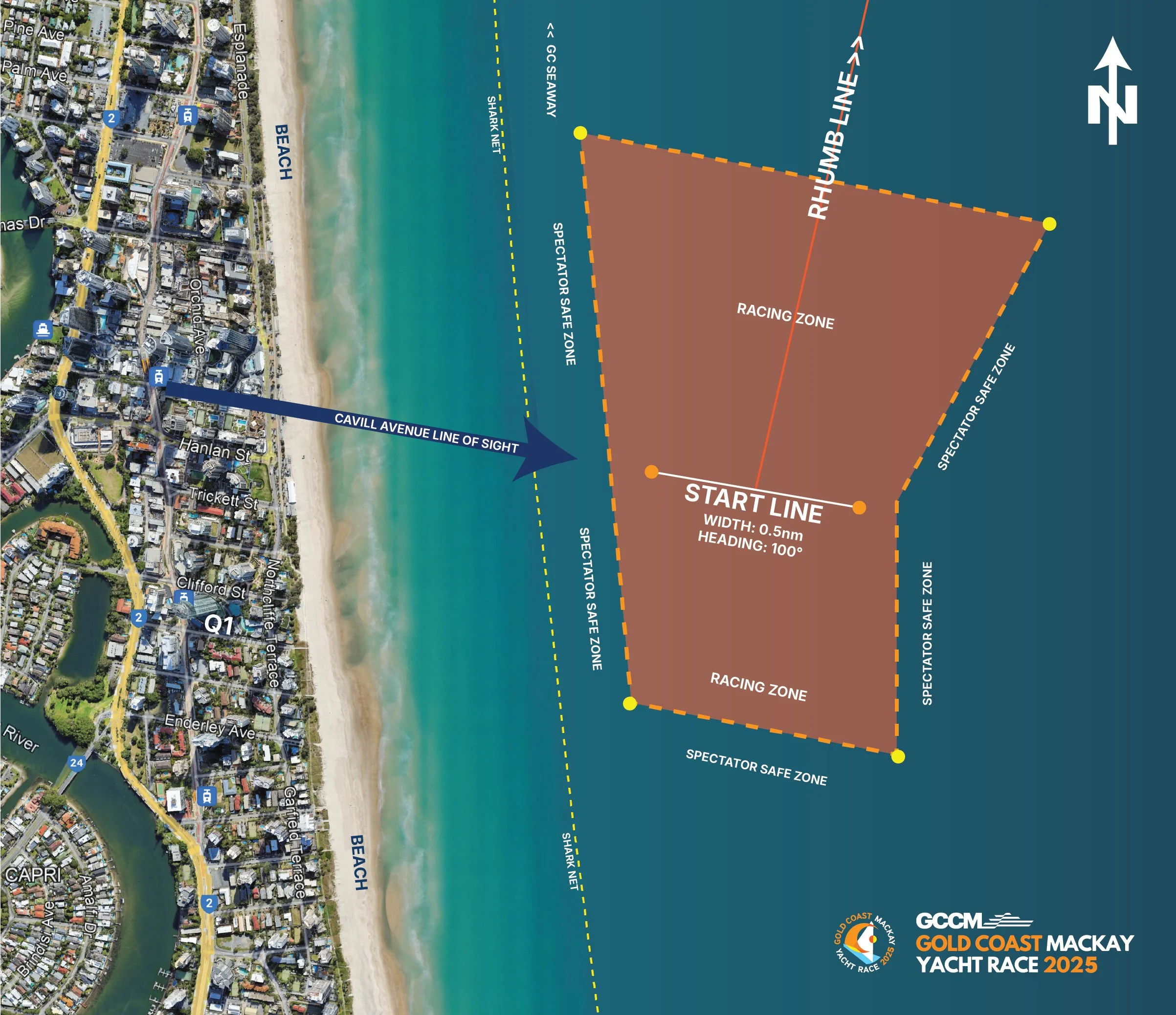 Start and Finish Lines — GCCM Gold Coast Mackay Yacht Race