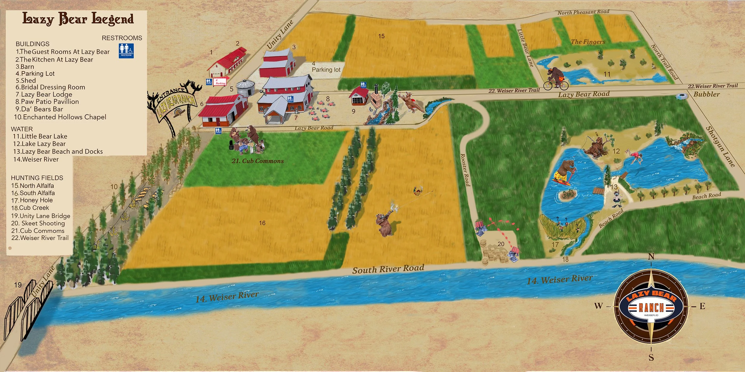 RANCH MAP — Lazy Bear Ranch Premier Ranch Experience Southwest Idaho