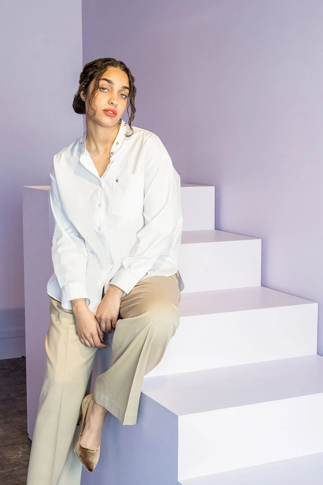 Women's White Button Down Shirt | Detachable Collar | LIIEVE