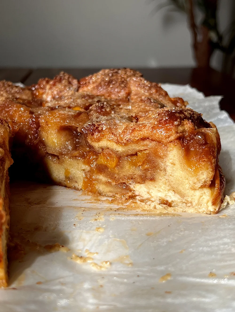 Peach Cobbler Buttermilk Bread Pudding — Well Made by Kiley