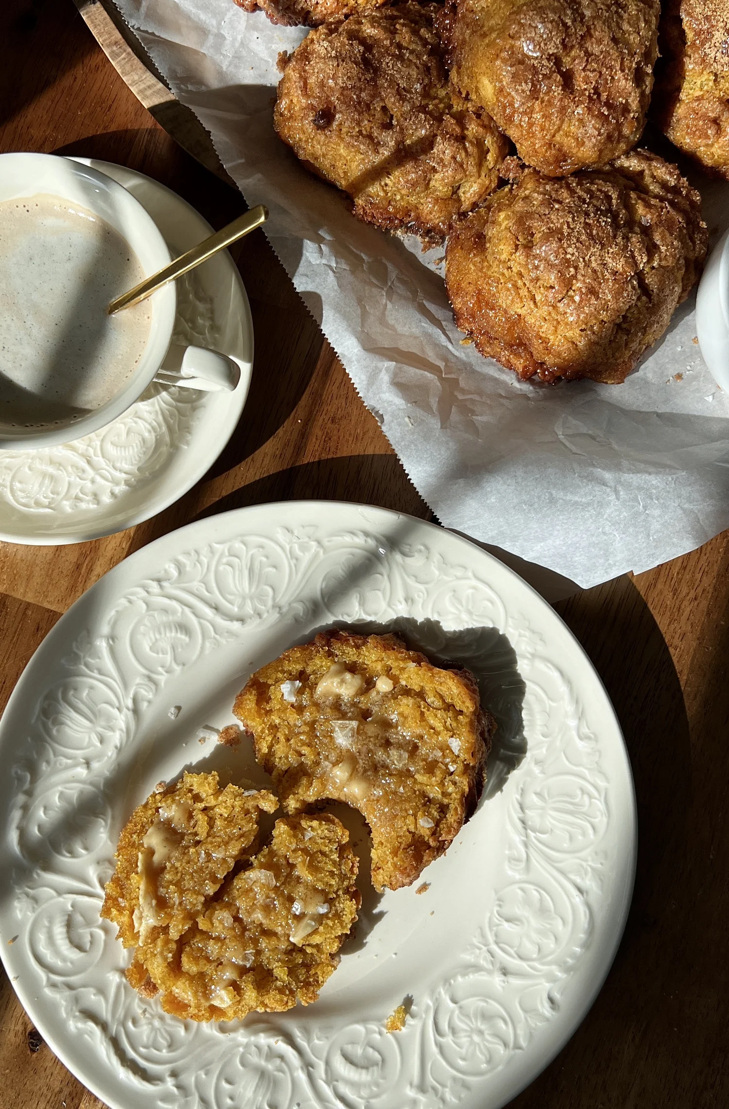 Cinnamon Crunch Pumpkin Cathead Biscuits with Whipped Maple Butter ...