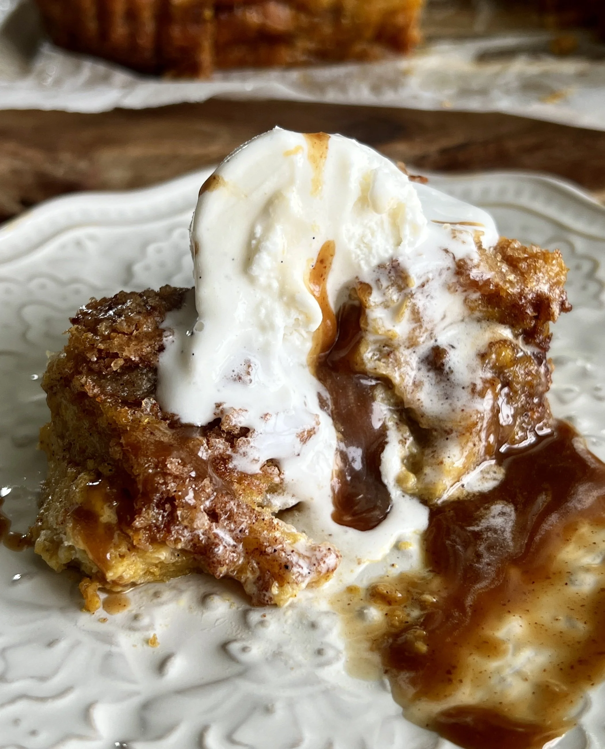 Pumpkin Churro Croissant Bread Pudding — Well Made by Kiley