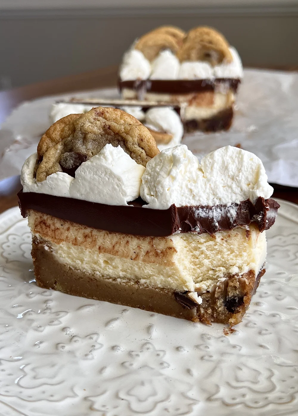 Brown Butter Chocolate Chip Cookie Cheesecake Bars — Well Made by Kiley