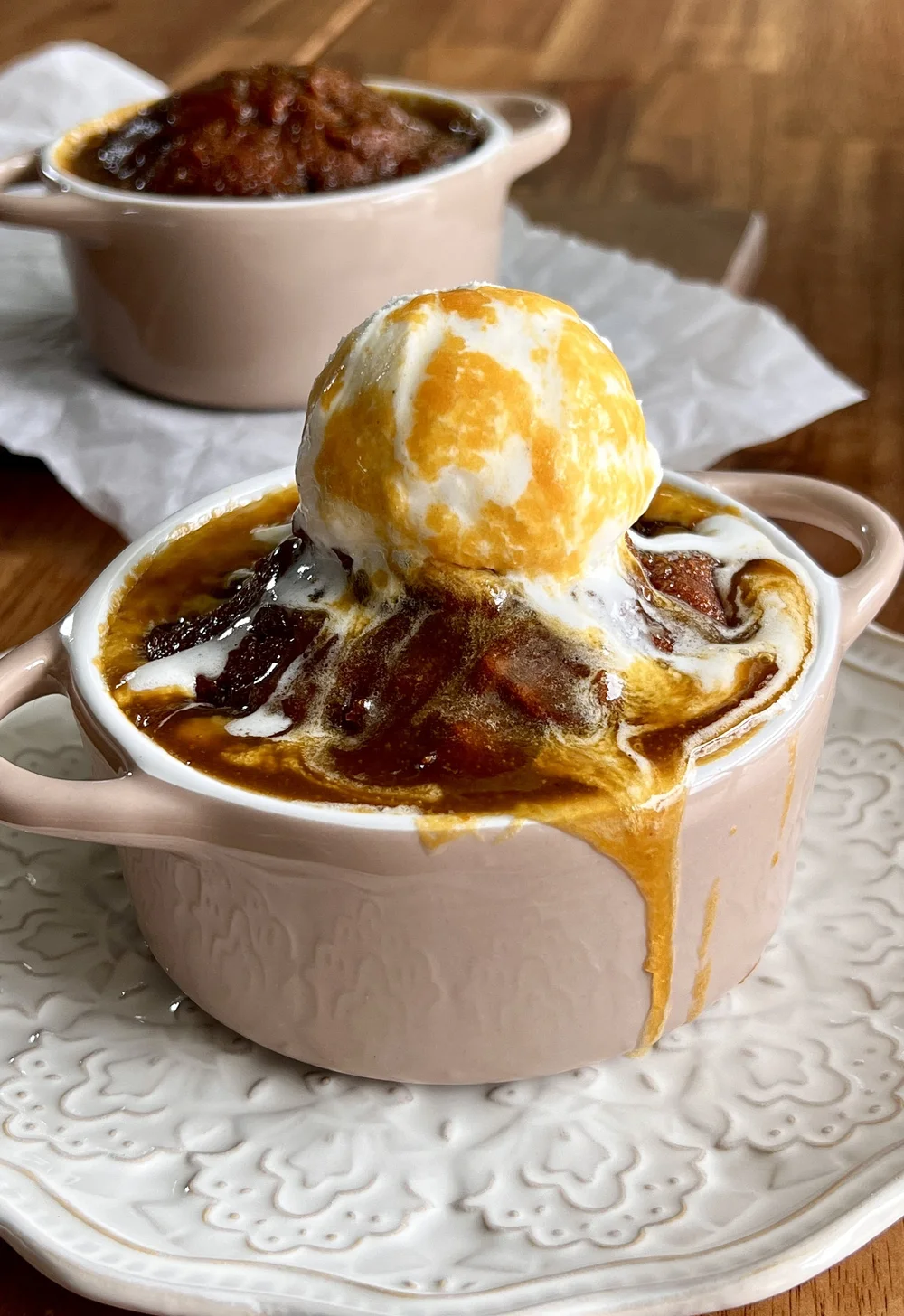 Pumpkin Sticky Toffee Puddings for Two — Well Made by Kiley