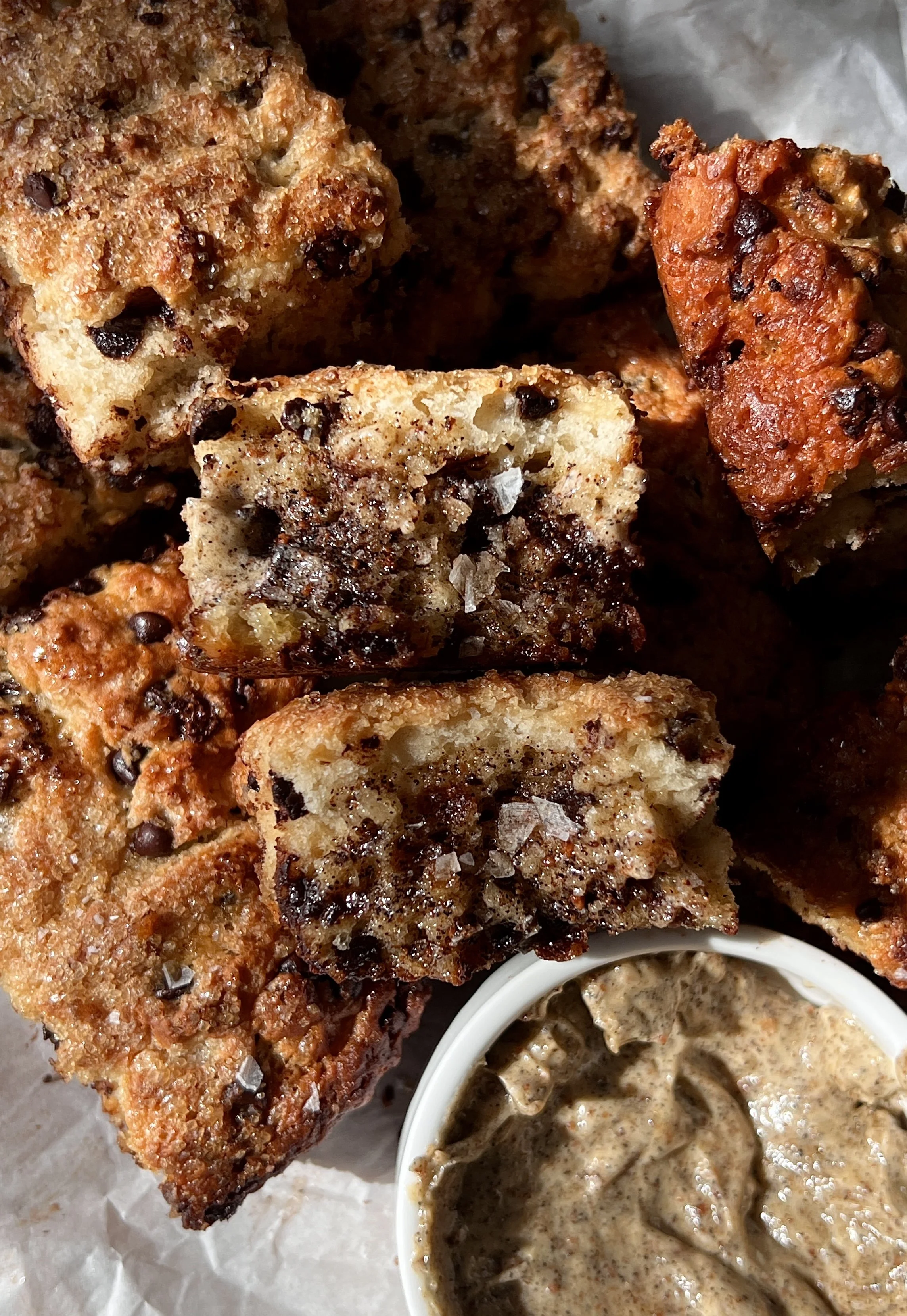 Chocolate Chip Sourdough Butter Swim Biscuits with Whipped Espresso ...