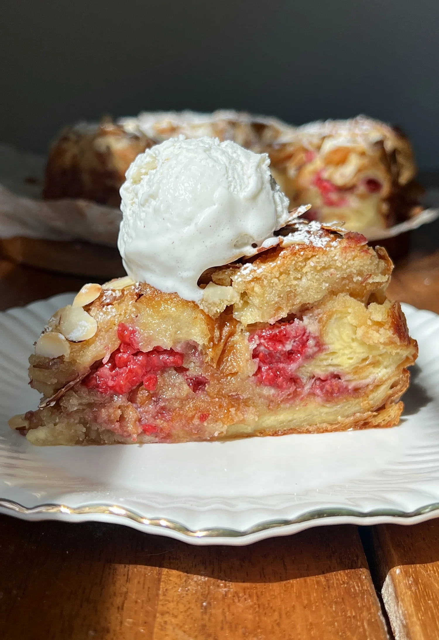 Raspberry Almond Croissant Bread Pudding — Well Made by Kiley