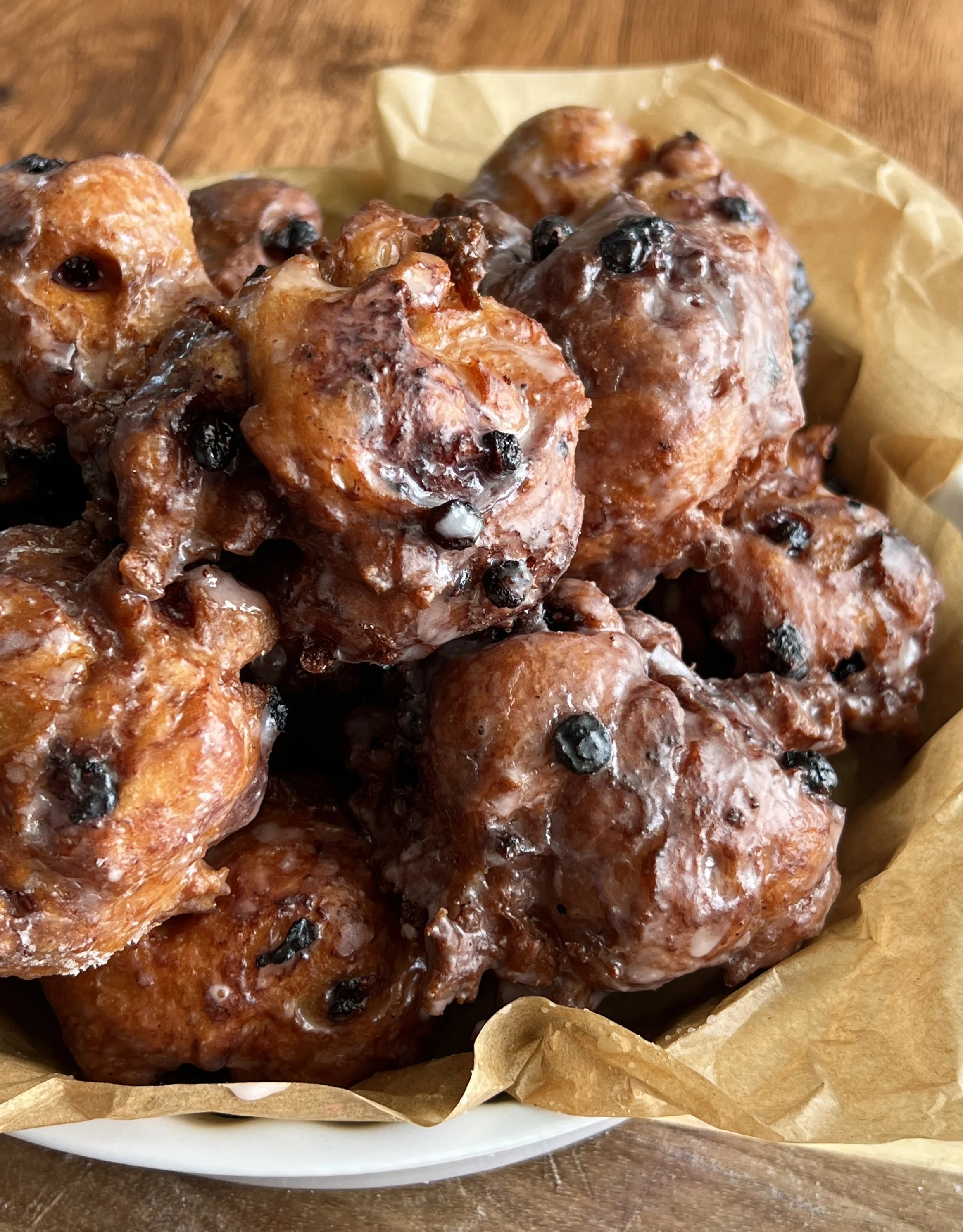 Lemon Blueberry Sourdough Fritters — Well Made by Kiley