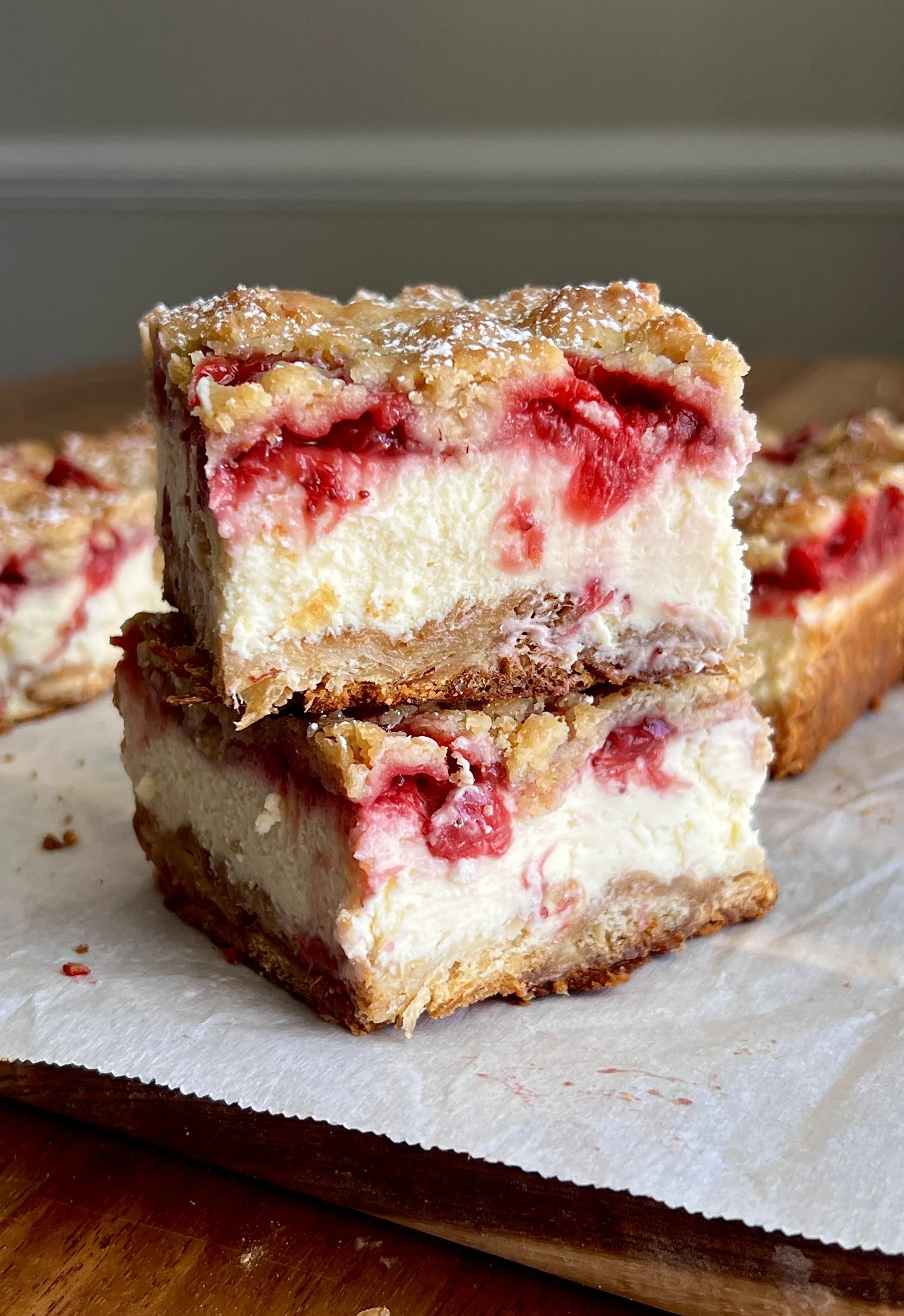Strawberry Crumble Croissant Cheesecake Bars — Well Made by Kiley