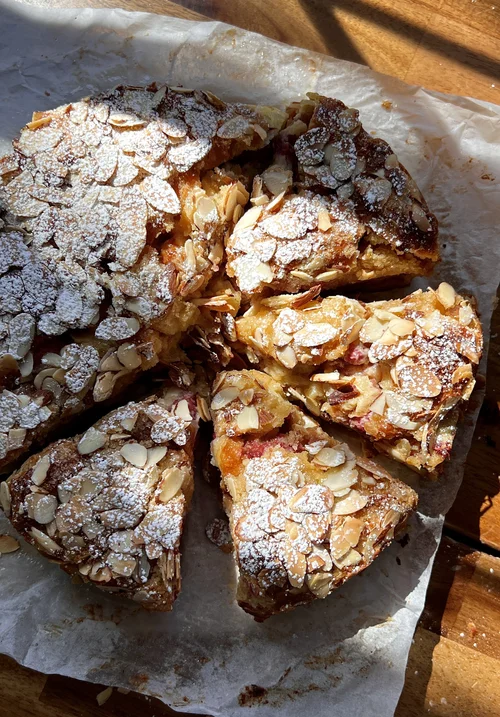 Raspberry Almond Croissant Bread Pudding — Well Made by Kiley