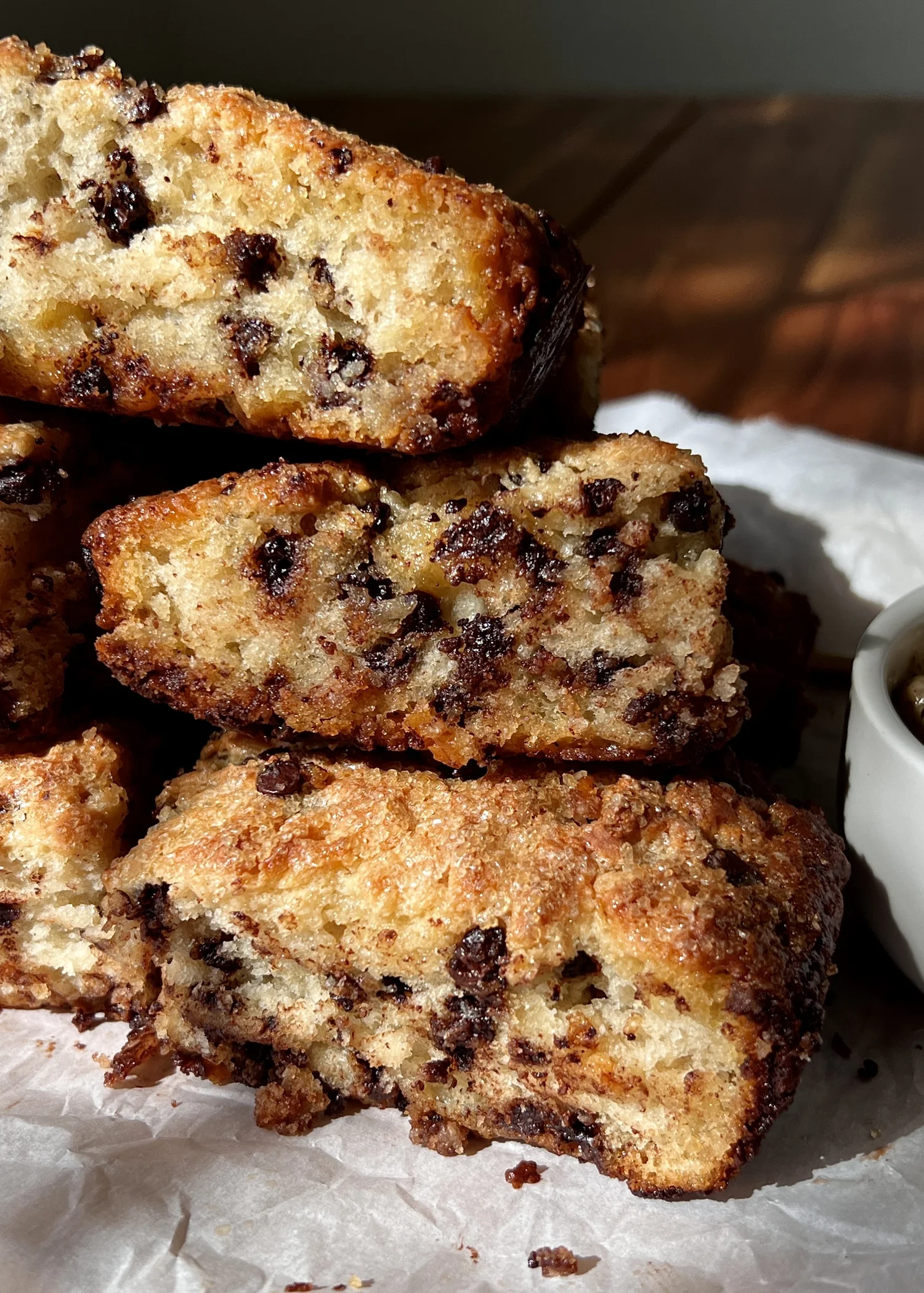Chocolate Chip Sourdough Butter Swim Biscuits with Whipped Espresso ...