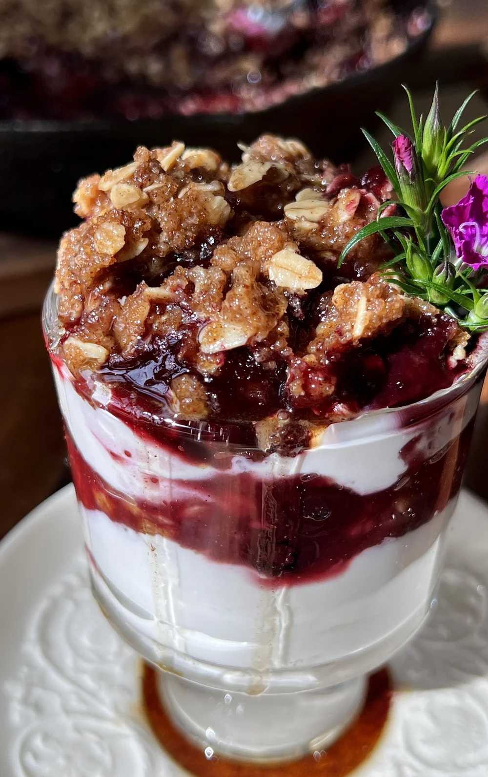 Brown Butter Berry Crisp Parfaits with Maple Cinnamon Brown Butter Sauce — Well Made by Kiley