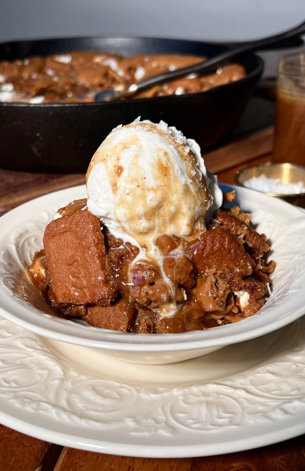 Brown Butter Gingerbread Biscoff Cookie Skillet — Well Made by Kiley