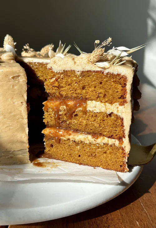 Salted Caramel Brown Butter Pumpkin Spice Latte Cake — Well Made by Kiley