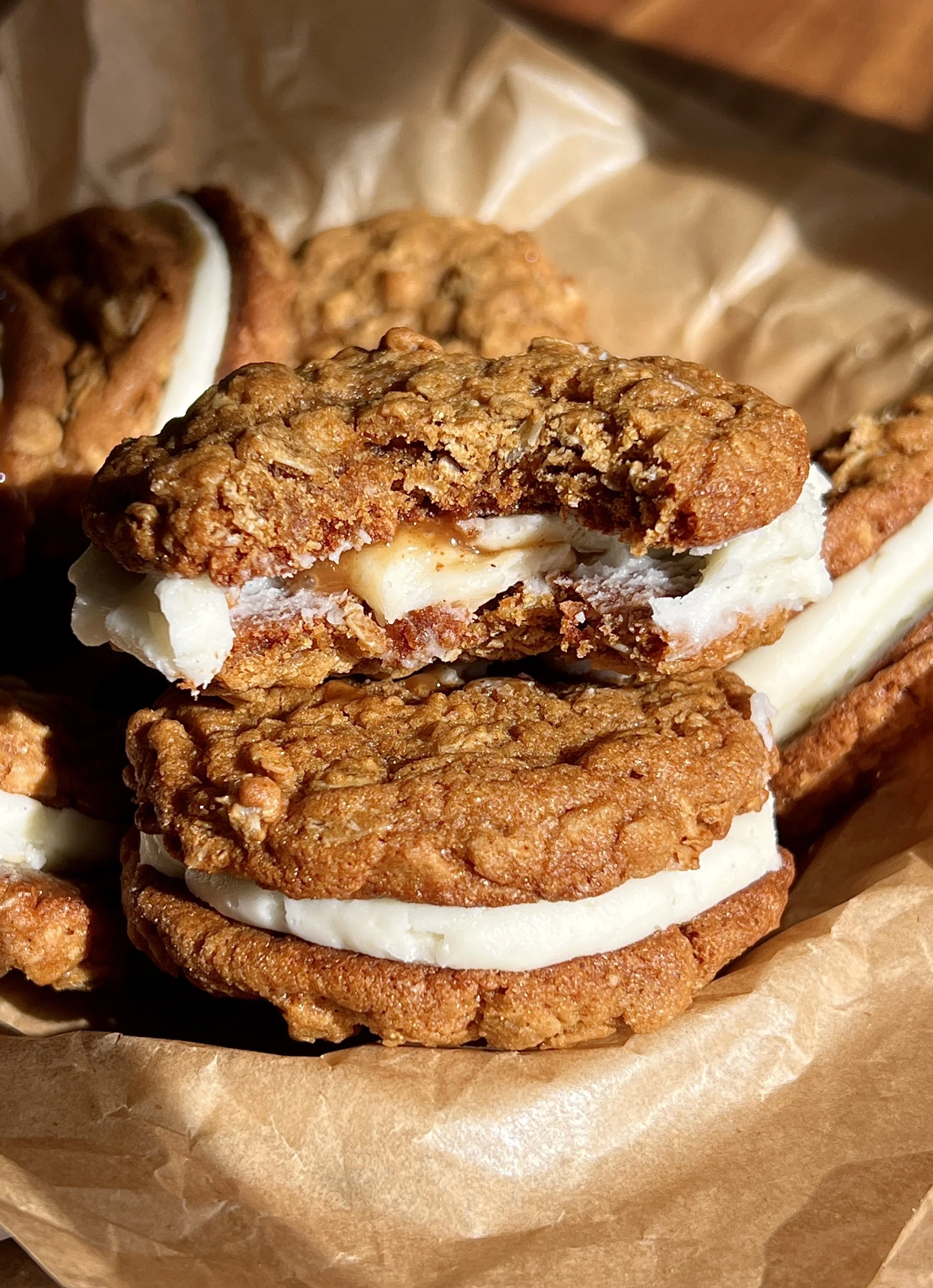 Salted Caramel Gingerbread Oatmeal Cream Pies — Well Made by Kiley