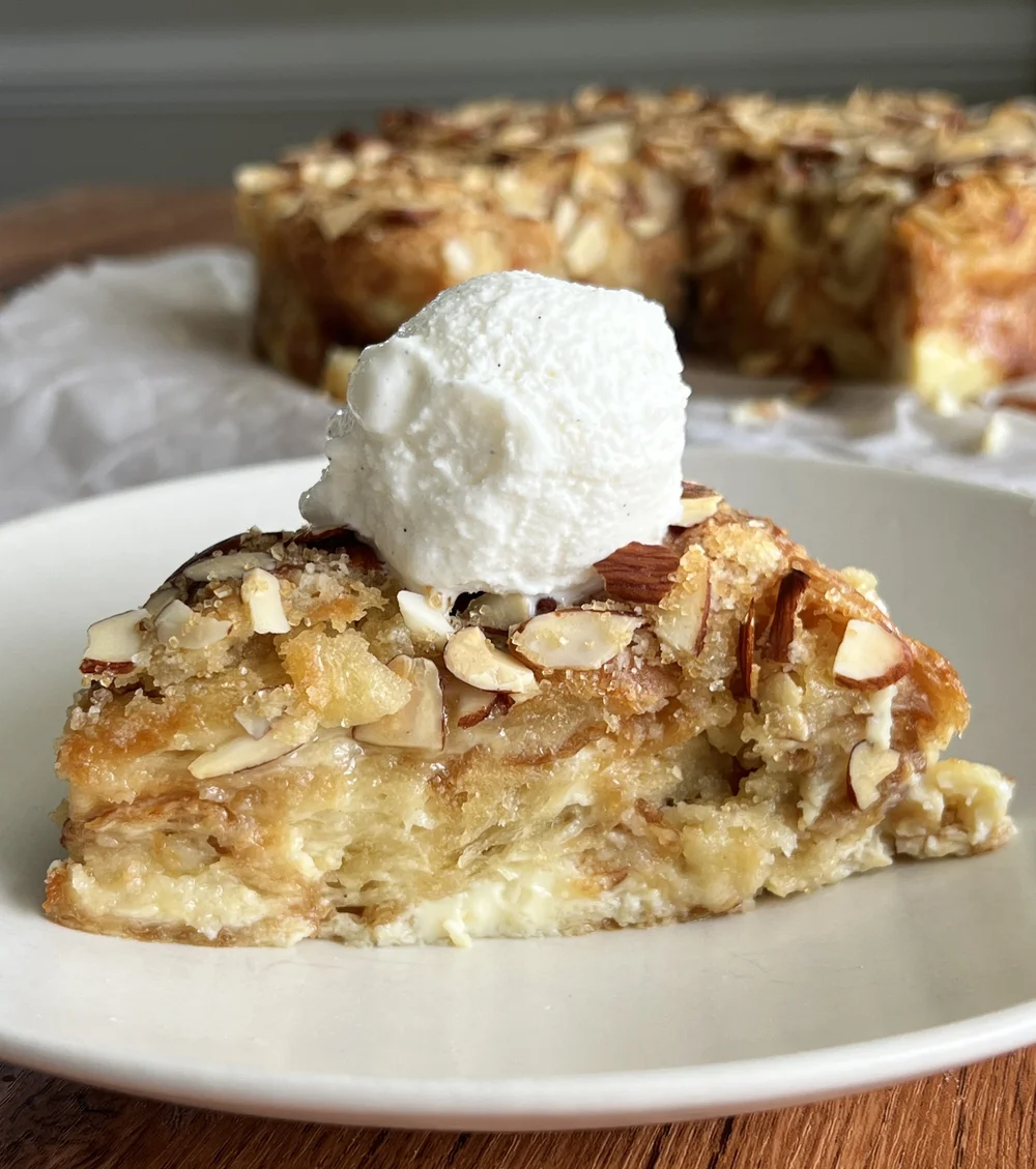 Almond Croissant Bread Pudding — Well Made by Kiley