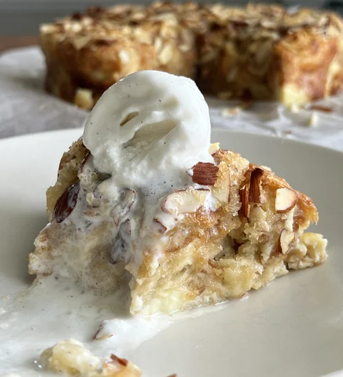 Almond Croissant Bread Pudding — Well Made by Kiley