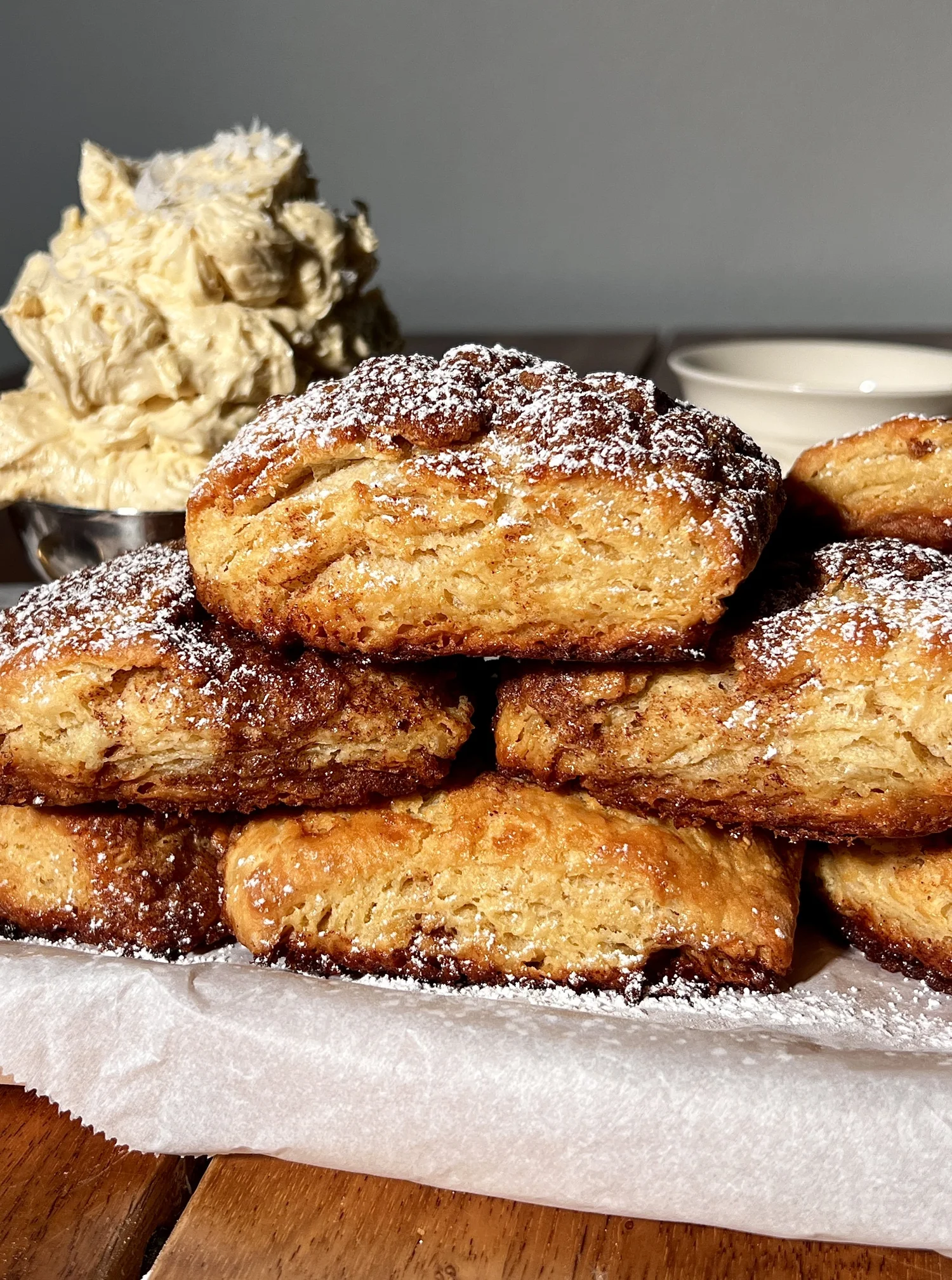 French Toast Biscuits With Whipped Salted Maple Butter (Flaky Cinnamon ...