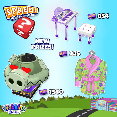 New SPREE Mall Prizes — Webkinz Blog (Previously Gymbo's Webkinz Blog)
